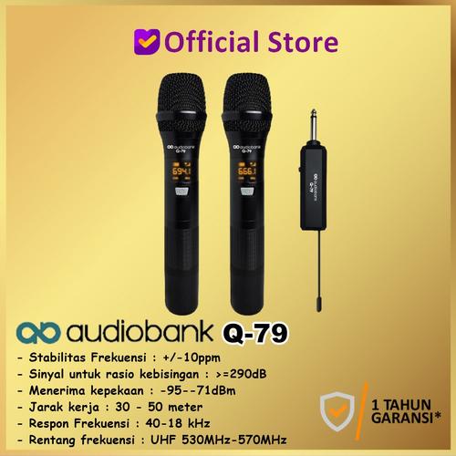 Promo Audiobank Q-79 Echo Rechargeable Microphone Mic Wireless Portable ...