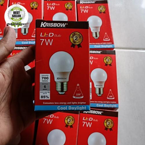 Jual Lampu LED 7 Watt warna putih per pcs terang krisbow cool day light ...