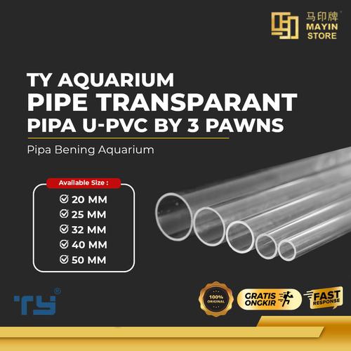 Promo TY Aquarium Transparant Pipe pipa U - PVC by 3 Pawns - Pipa ...