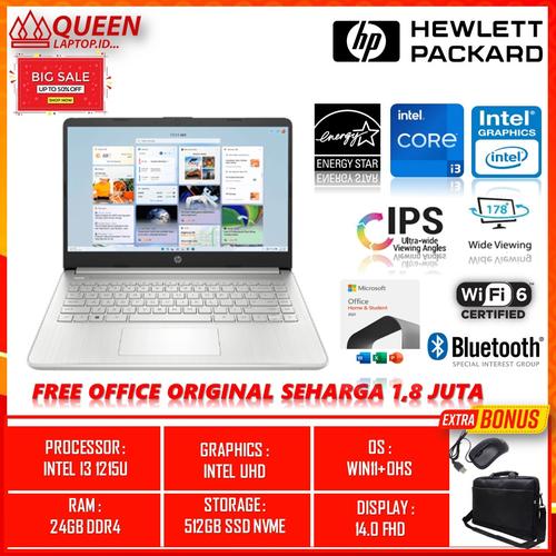 Jual LAPTOP HP 14S DQ5127TU INTEL I3 1215U RAM 24GB SSD 512GB NVME WIN11+OHS TERMURAH - Jakarta ...