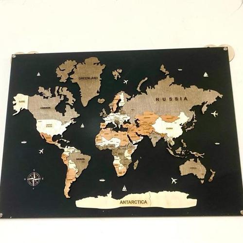 Jual PETA FRAME 3D / PETA DUNIA & INDONESIA FRAME 3D / 3D WALL MAP ...