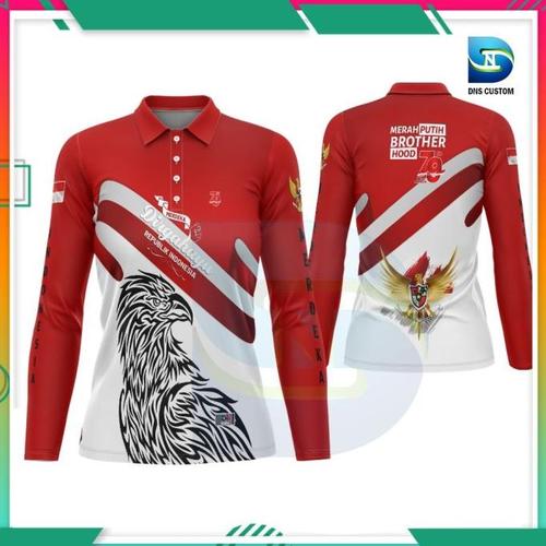 Jual Baju Berkerah Wanita 17 Agustus HUT RI Ke-79 // Baju Kaos Lengan Panjang 17 AGUSTUS 2024 ...