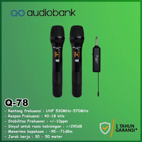 Promo Audiobank Q-78 Dual Microphone Mic Wireless Portable Q78 Cicil 0% ...