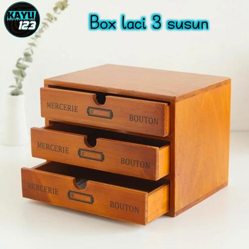 Jual Laci kayu rak susun mini / Mini storage desk organizer / Rak laci ...