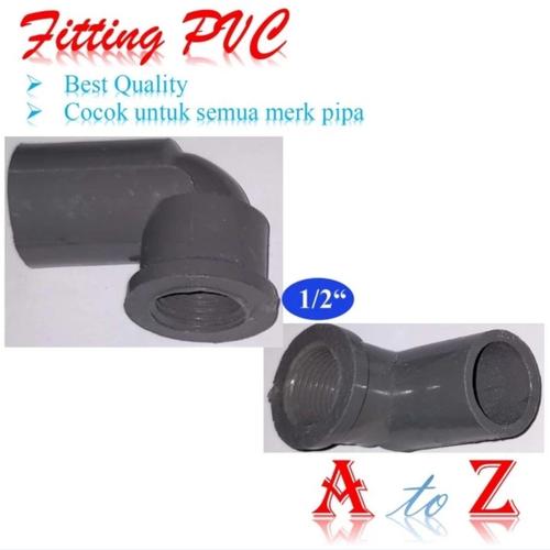 Jual knee/knie/elbow drat 1/2 inch/keni drat dalam 1/2 in /kdd pvc 1/2 ...