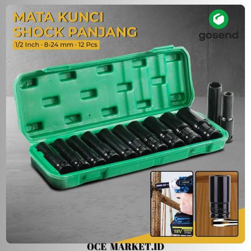 Jual Mata Kunci Shock Panjang Socket Wrench Hex 1/2 Inch 8-24mm Desain ...