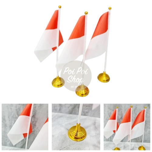Jual Bendera Merah Putih Berdiri Base Emas 17 Agustus Kemerdekaan HUT ...