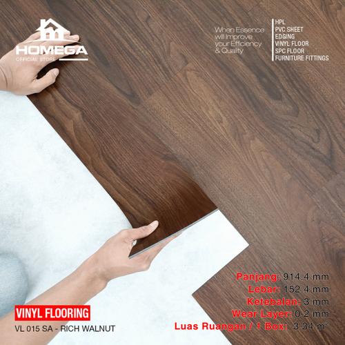 Jual HOMEGA VINYL Flooring - Lantai Kayu Parket Parkit Parquet Stiker - Tekstur Wood Rich Walnut ...
