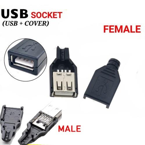 Jual COVER USB 4 Pin Plug Socket Connector Kosong Male Female - Female ...