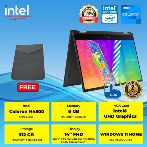 Jual ASUS VIVOBOOK GO 14 FLIP TP1400KA-VIPS451 CELERON N4500 8GB 512GB ...