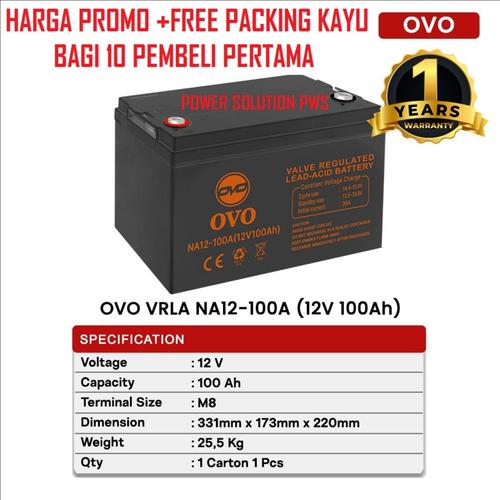 Jual Battery UPS NA 12-100A 12V 100AH. Accu Aki Baterai Kering MF 12 ...