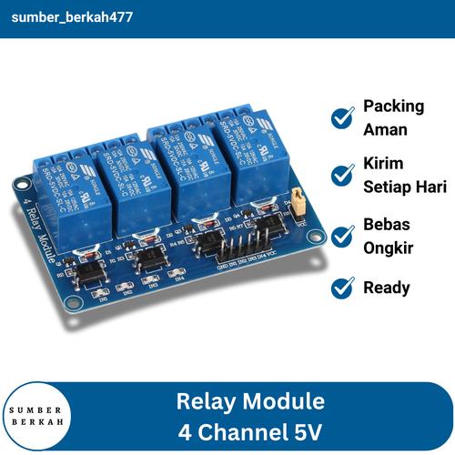 Jual Relay Module 5V 4 Channel 4ch 4 ch Untuk Arduino Modul Relay 5V ...