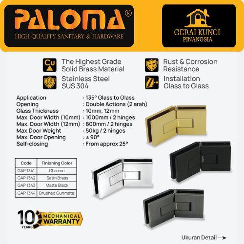 Jual PALOMA Engsel Shower Hinge Pintu Kaca Kamar Mandi Jepit Penjepit ...