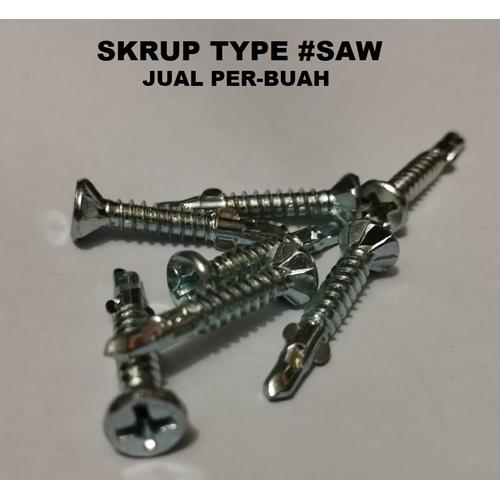 Jual Perbuah Skrup Type SAW 7 x 1 1/2 inch Sekrup Ujung Sayap 2 Screw ...