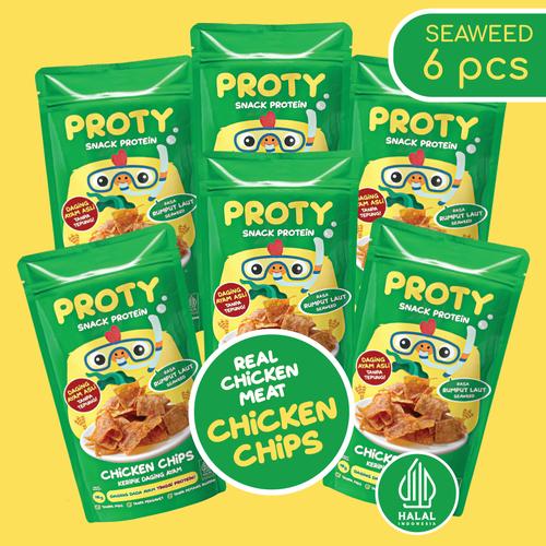 Promo PROTY Chicken Chips Rumput Laut Seaweed (Bundle 6 pcs) Snack Anak ...