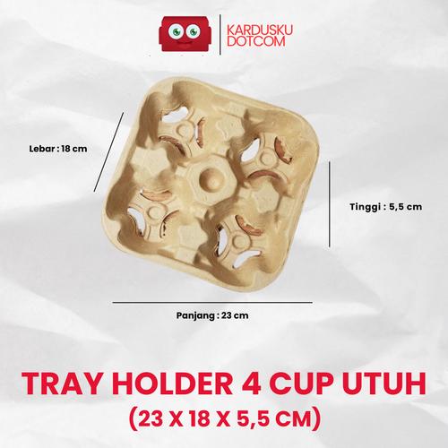 Jual Cup Coffee Tray Holder 4 Cup model Pisah Dan Utuh Tatakan Take ...