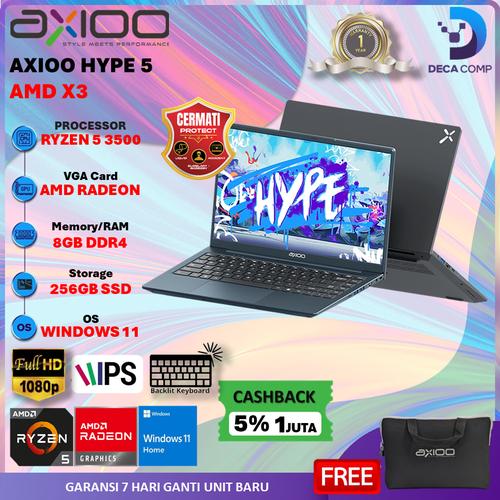 Promo AXIOO Hype 5 AMD X3 Ryzen 5 3500 RAM 8GB SSD 256GB W11 14" FHD ...