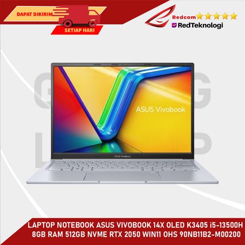 Promo LAPTOP NOTEBOOK ASUS VIVOBOOK 14X OLED K3405 i5-13500H 8GB RAM 512GB NVME RTX 2050 WIN11 ...
