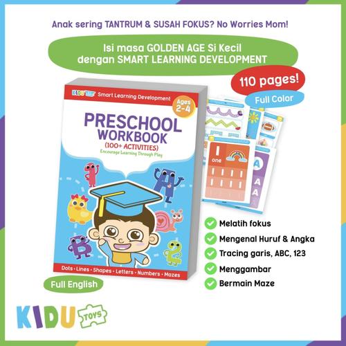 Promo Kidu Academy Preschool Workbook Age 2-4 100+ Activities Buku ...