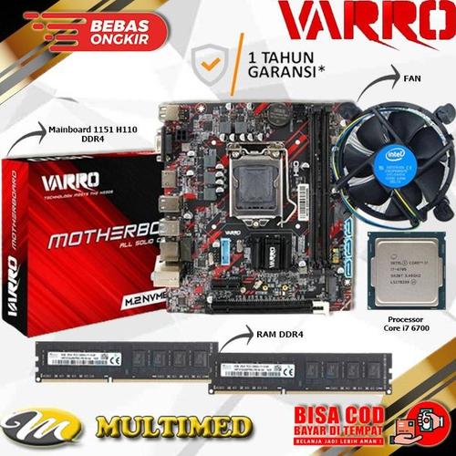 Jual Mainboard Lga 1151 H110 Ddr4 + Core I7 6700 + Fan + Ram Garansi 1 ...