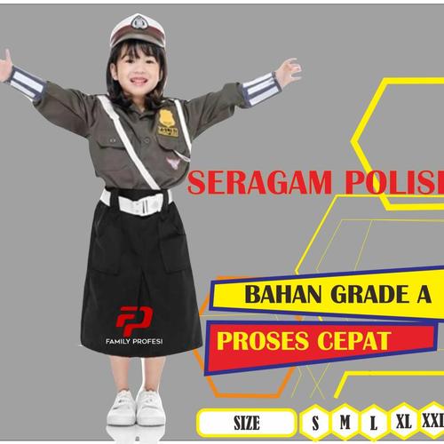 Jual BAJU SERAGAM POLISI ANAK LAKI LAKI DAN PEREMPUAN PROFESI ANAK ...