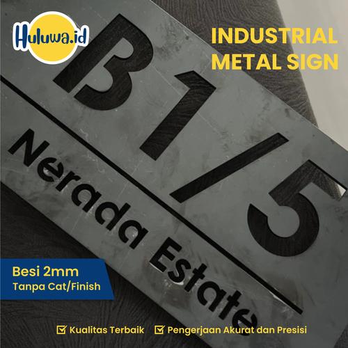 Jual Industrial Metal Sign / Nomor Rumah Besi Tanpa Cat - Kota ...