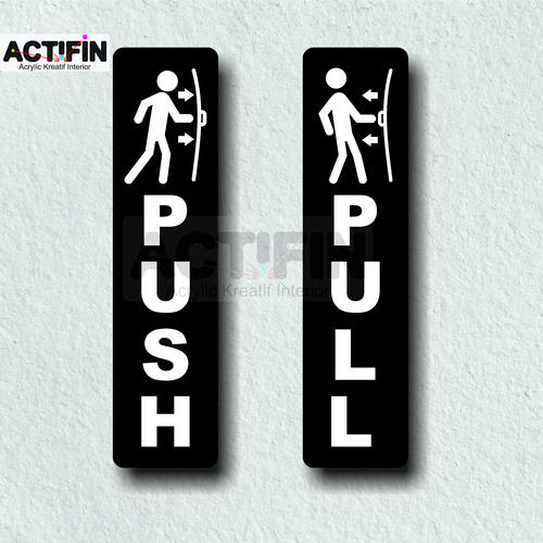 Jual Push Pull Sign Timbul Minimalis | Stiker Push Pull Acrylic Panjang ...