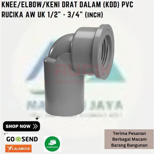 Jual KNEE/ELBOW/KENI DRAT DALAM (KDD) PVC RUCIKA AW UK 1/2" - 3/4" (inch) - Kuningan, 3/4" X 3/4 ...