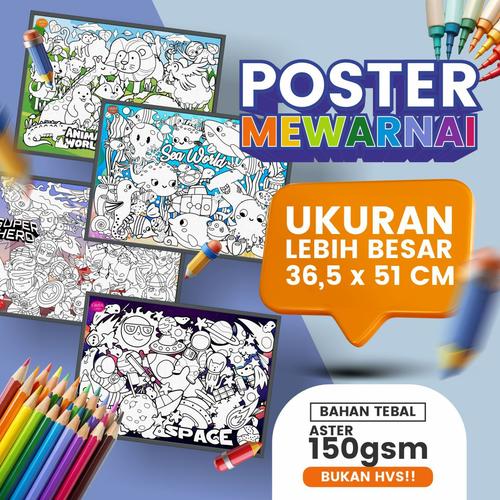 Jual POSTER MEWARNAI ANAK JUMBO | KERTAS MEWARNAI ANAK BESAR | BAHAN ...