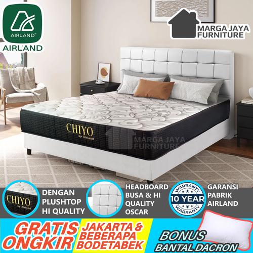 Jual SET Spring bed Kasur AIRLAND Chiyo + Divan Sandaran Putih Hitam ...