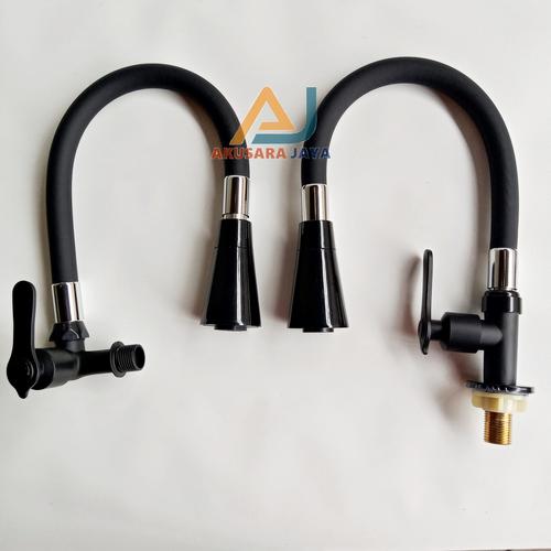 Jual Kran Cuci Piring / Kran Angsa Flexibel / Kran Sink Terompet Hitam ...