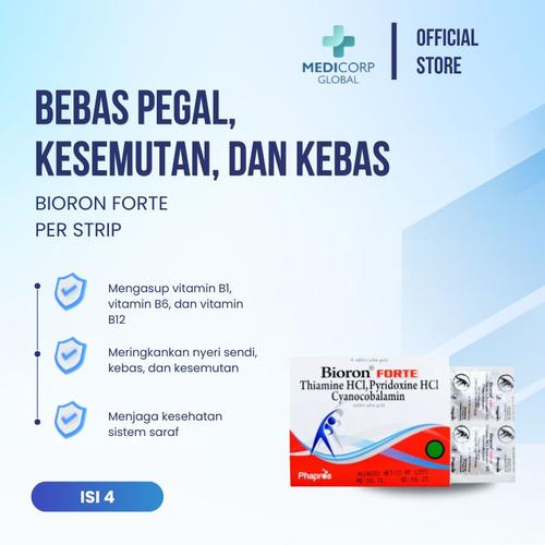 Promo Bioron Forte Vitamin B complex B1 B6 B12 1 strip - Kota Surabaya ...