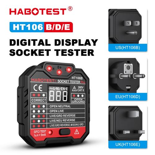 Jual Alat Uji Grounding HABOTEST Stop Kontak Voltage Tester HT106D ...
