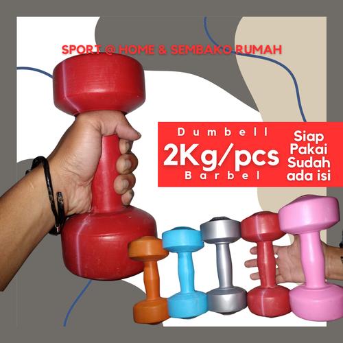 Jual Dumbell Barbel Plastik 2Kg Pemberat Tangan Angkat beban GYM Senam ...