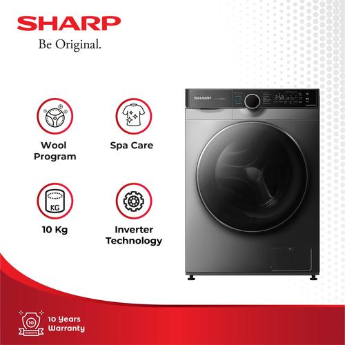 Promo SHARP Mesin Cuci Front Loading 10 Kg ES-FL1410MSX Inverter Technology / ES FL1410MSX ...