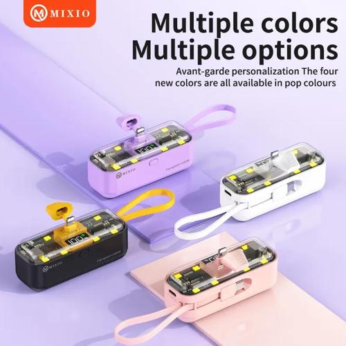 Jual MIXIO MP-04 Powerbank 5000mAh Portable Mini Transparan Lightning ...