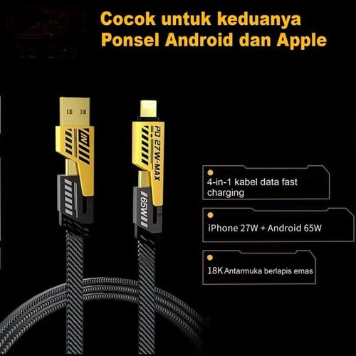 Jual Kabel Data 4 in 1 65W Fast Charging PD TYPE C TO C Kabel Casan ...
