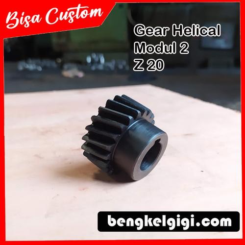 Jual Gear Helical Modul 2 Ukuran Custom Dia 46x35mm Material S45C Roda ...