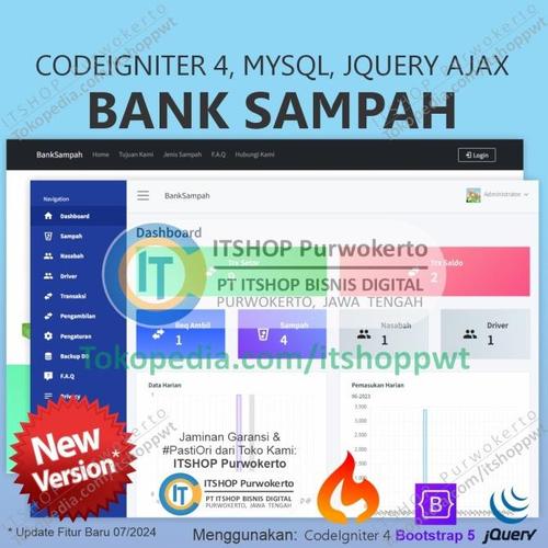 Jual Source Code Aplikasi Web Bank Sampah Codeigniter 4 Jquery Ajax - Kota Bogor - agus store52 ...
