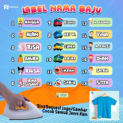 Jual 42pcs | STIKER BAJU NAMA CUSTOM / Stiker Kain Kaos Baju / Sablon ...