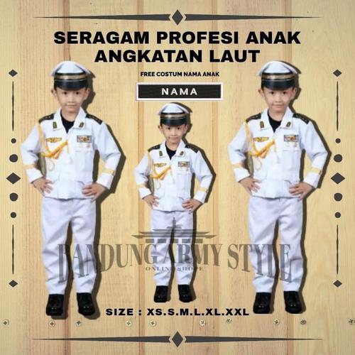 Jual Baju Setelan Tni Al Anak Laki Laki Dan Perempuan / Angkatan Laut Army Cowok Cewek / Kostum ...