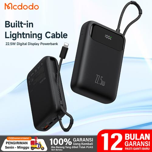 Jual MCDODO Power Bank 20w FAST Charging Built in Cable iPhone MC-352 ...