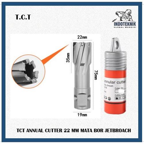 Jual Mata Bor Magnet Jet Broach 22 mm Jetbroach TCT 22 MM 22mm X 35mm ...
