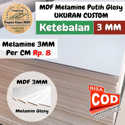Jual Melamin Glossy MDF Papan Kayu Ketebalan 3MM Ukuran CUSTOM Per CM ...