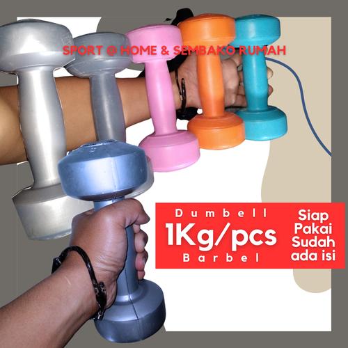 Jual Dumbell Barbel Plastik 1KG Pemberat Tangan Senam Lari Angkat Beban ...