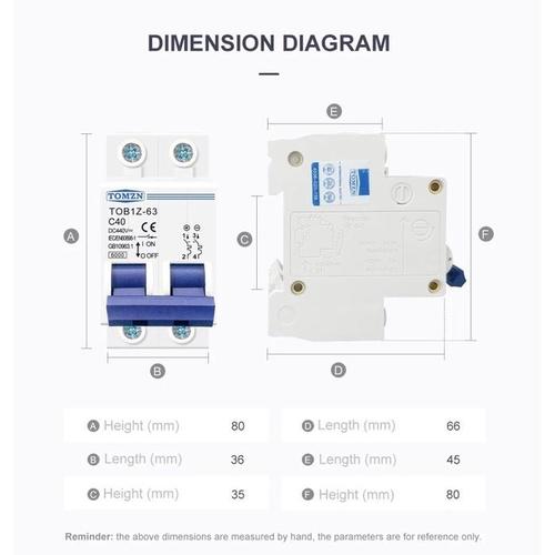 Jual MCB DC 440V 2P Circuit Breaker 3A 6A 10A 16A 20A 25A 32A 40A 50A 63A berkualitas - Ampere ...