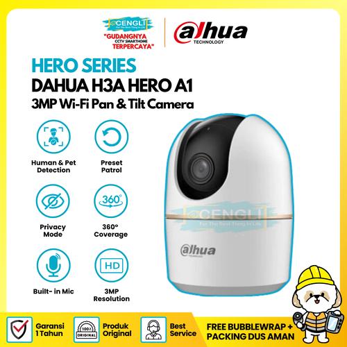 Jual Ipcam Wifi Dahua HERO A1 3MP DH-H3A Smart Indoor Wifi Pan & Tilt Network Camera - Kota ...