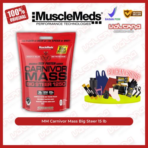 Jual MM Carnivor Mass Big Steer 1250 15 lb 14.8 lbs MuscleMeds Gainer ...