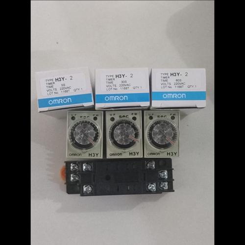 Jual MINI Timer Omron H3Y-2 / H3Y2 Delay Timer Relay 5S 30S 60S + socket - 60S - 5s - 5s ...