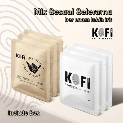 Jual Drip Bag KOFI Arabika Robusta - Mix 6 varian sesukamu, lebih irit 60gram, kopi instan tanpa ...